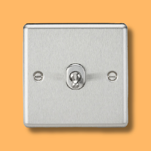 1G 2 Way Toggle Switch Brushed Chrome