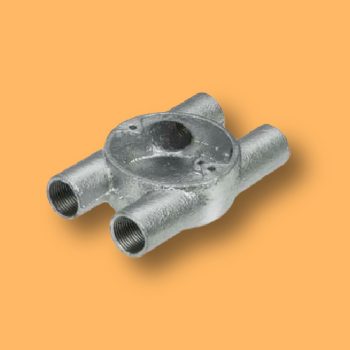20mm 4 Way H Conduit Box - Galvanised - Blackwater Electrical Supplies