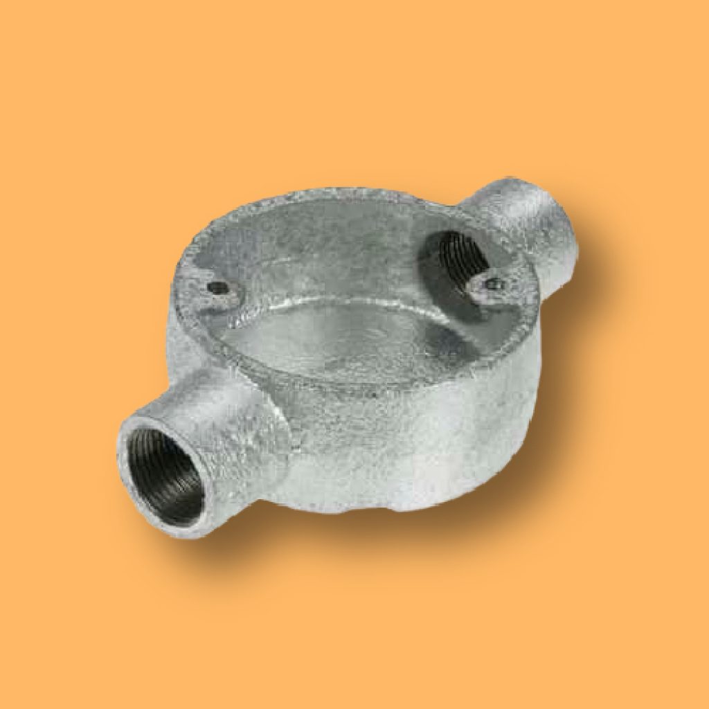 20mm 2 Way Through Conduit Box - Galvanised - Blackwater Electrical ...
