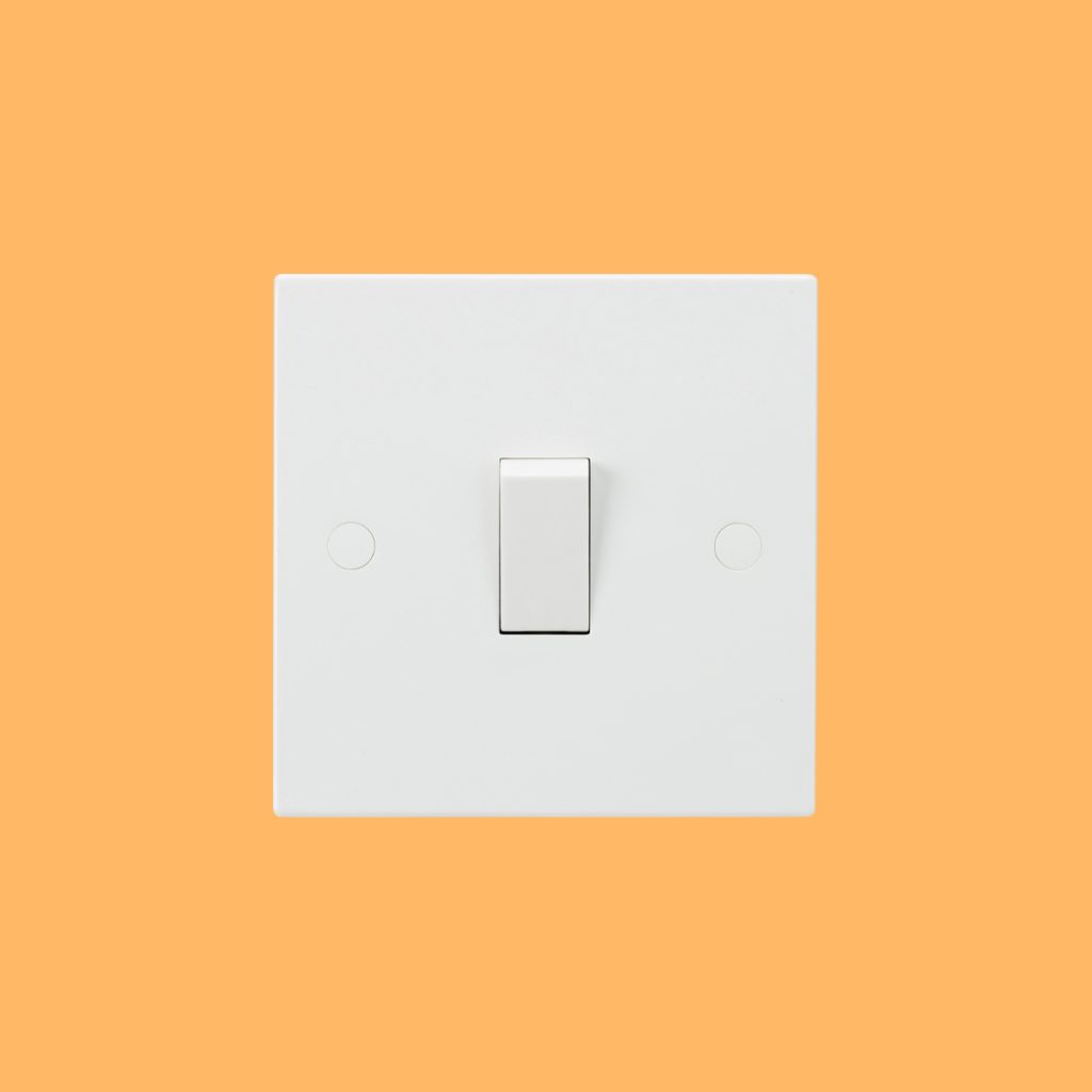 1G 2 Way Switch Square Edge - White - Blackwater Electrical Supplies