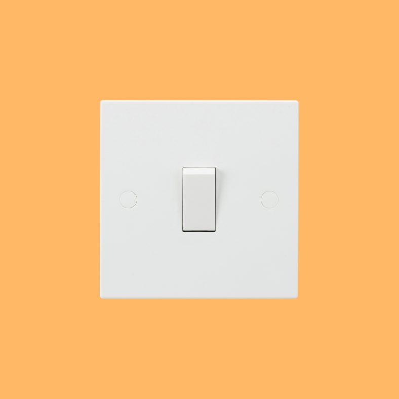 1G 2 Way Switch Square Edge - White - Blackwater Electrical Supplies
