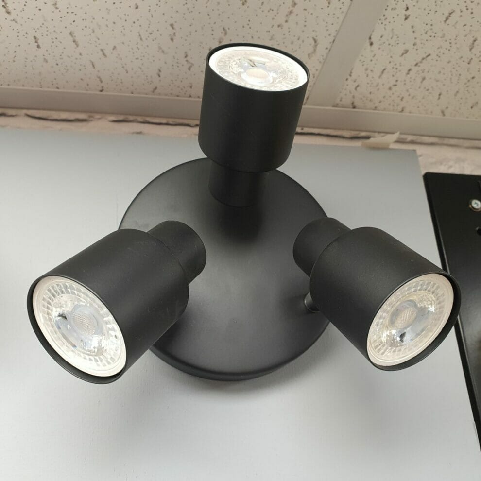 GU10 Triple Spotlight - Matt Black